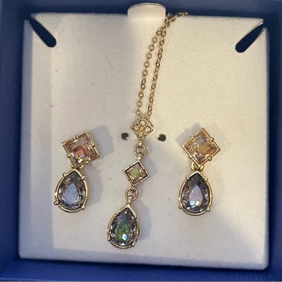 Swarovski | Jewelry | Swarovski Earring Necklace Matching Set | Poshmark